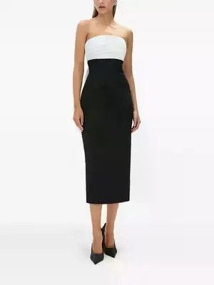 Rachel Gilbert Odette Strapless Draped-back Midi Dress