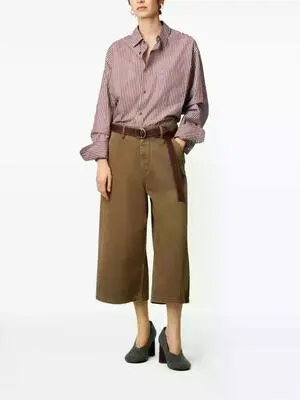 AMI Paris De Coeur Embossed Striped Cotton Boxy Shirt