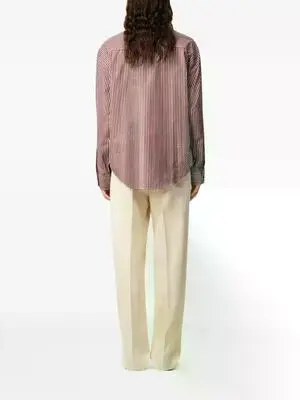 AMI Paris De Coeur Embossed Striped Cotton Boxy Shirt