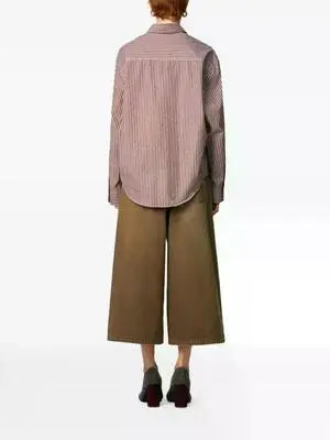AMI Paris De Coeur Embossed Striped Cotton Boxy Shirt