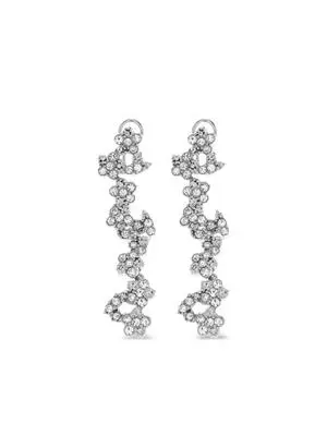 JIL SANDER Crystal-embellished Clip-on Earrings - Silver