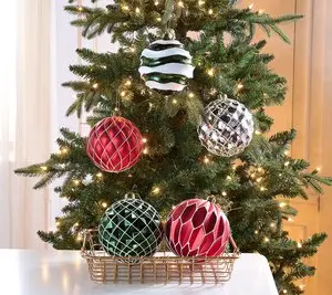 KRINGLE EXPRESS Set Of 5 Oversized Shatterproof Ornaments - One-color