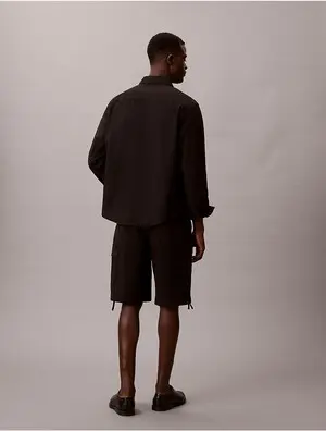 Calvin Klein Cotton Stretch Twill Cargo Shorts - Black