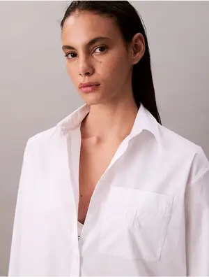 Calvin Klein Poplin Relaxed Button-down Shirt - Brilliant White