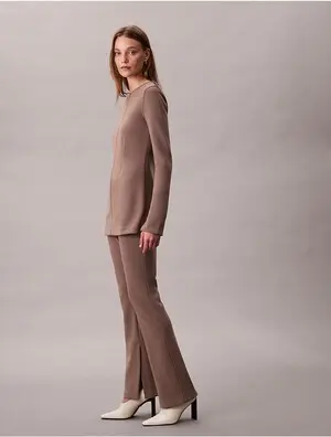 Calvin Klein Tailored Knit Flared Pull-on Trousers