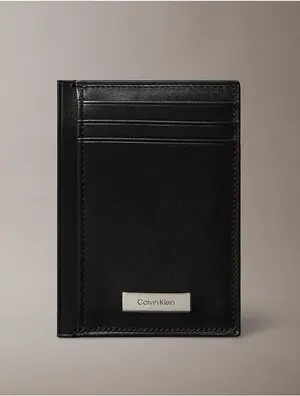 Calvin Klein Plaque Logo Card Case - Black