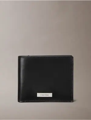 Calvin Klein Plaque Logo Bifold Wallet - Black