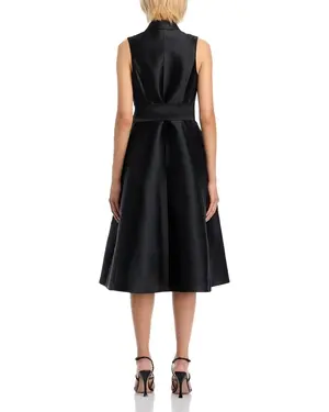 Rickie Freeman For Teri Jon Mikado Sleeveless Shirt Dress