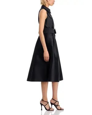 Rickie Freeman For Teri Jon Mikado Sleeveless Shirt Dress