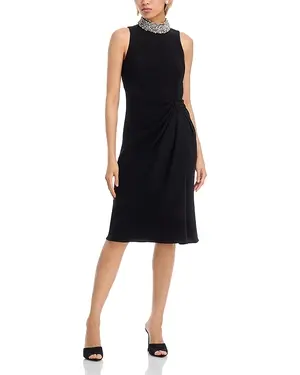 Rickie Freeman For Teri Jon Mock Neck Sarong Dress