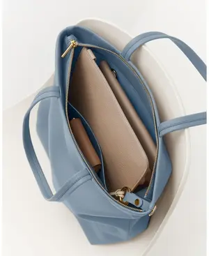 Cuyana Tall Easy Zipper Tote - Azure