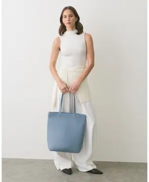 Cuyana Tall Easy Zipper Tote - Azure