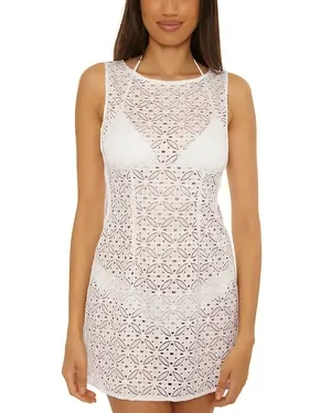 BECCA BY REBECCA VIRTUE Las Colinas Lace Dress Swim Cover-up - White