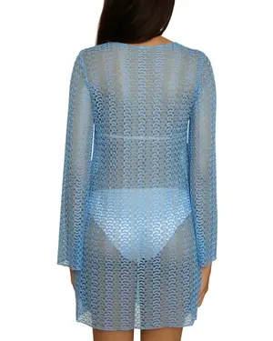 BECCA By Rebecca Virtue Lace Tunic Swim Cover-up - Sky Blue