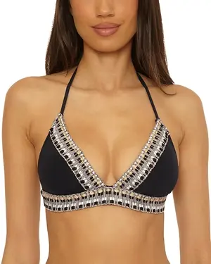 BECCA® By Rebecca Virtue Fiesta Avery Halter Bikini Top - Black