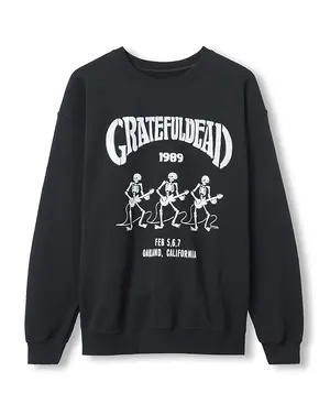 Junk Food Clothing Grateful Dead 1989 Flea Market Fleece Sweatshirt - Black