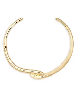 Aqua Structured Twist Collar Necklace - Gold