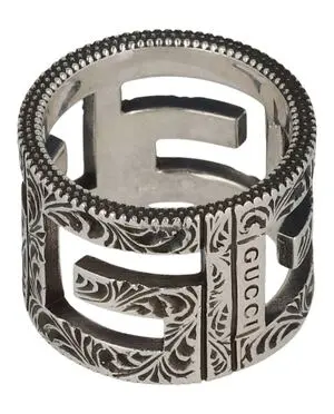 Gucci Cubed G Motif Logo Ring