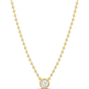 SHYMI Bezel Crystal Pendant Necklace - Gold