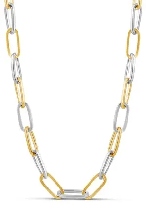 SHYMI Two-tone Paper Clip Necklace - Gold Silver