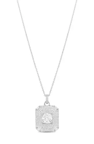 SHYMI Cubic Zirconia Medallion Pendant Necklace - Silver