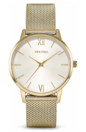 VINCERO Petite Eros Mesh Strap Watch - Gold/satin