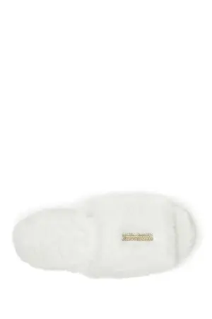 DEARFOAMS Novelty Faux Fur Bridal Slides - Alabaster