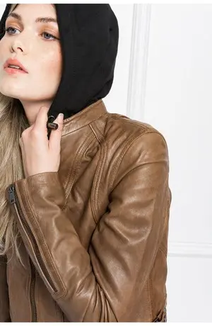 LAMARQUE Arlette Leather Biker Jacket - Rawhide