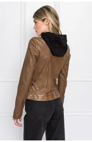 LAMARQUE Arlette Leather Biker Jacket - Rawhide