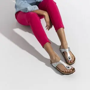 BIRKENSTOCK Gizeh Birko-flor Thong Sandals - Silver