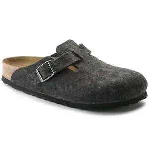 BIRKENSTOCK Boston Wool Clogs - Anthracite