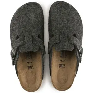 BIRKENSTOCK Boston Wool Clogs - Anthracite