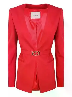 TWINSET Belted V-neck Jacket