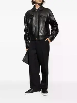Versace Flap-pocket Leather Jacket