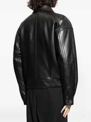 Versace Flap-pocket Leather Jacket