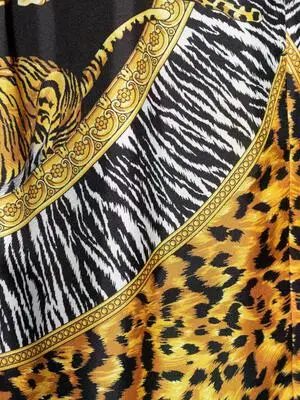 Versace Tiger Leopard-print Silk Shorts