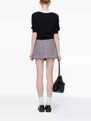 Marc Jacobs Gingham Tweed Mini Skirt - Black