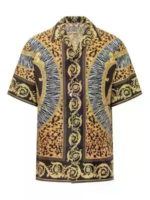Versace Leopard-print Shirt - Black