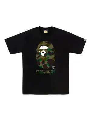 A BATHING APE Camouflage-print Ape-head T-shirt - Black