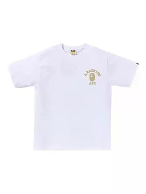 A BATHING APE Logo Cotton T-shirt - White X Yellow