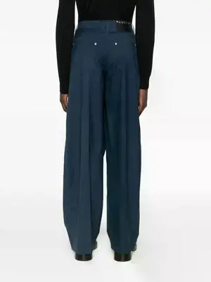 MUGLER Wrap Pocketed Wide-leg Trousers - Blue