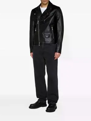Tagliatore Asymmetrical-zip Leather Jacket