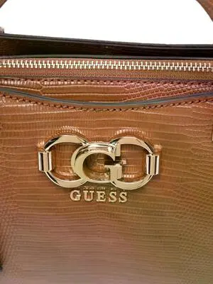 Guess Logo-plaque Snakeskin-effect Shoulder Bag