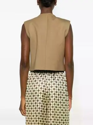 P.a.r.o.s.h Button-fastening Pocketed Waistcoat - Brown