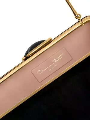 Oscar De La Renta O Minaudière Velvet Clutch Bag