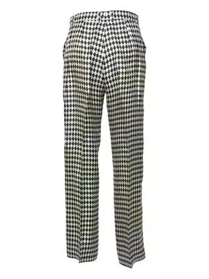 Max Mara Diamond-pattern Cotton Trousers