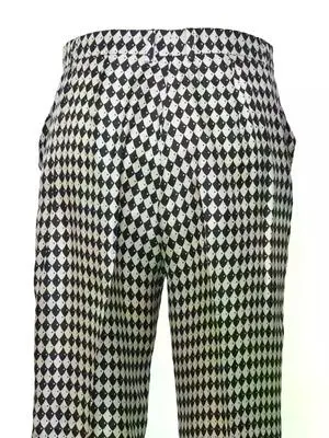 Max Mara Diamond-pattern Cotton Trousers