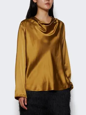 Loulou De Saison Riddy Draped Collar Blouse - Gold