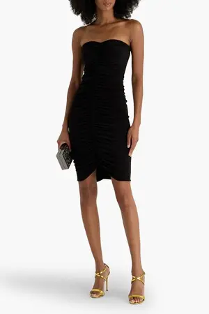 Norma Kamali Strapless Ruched Stretch-jersey Dress