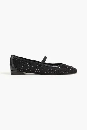 STUART WEITZMAN Arabella Crystal-embellished Mary Jane Flats